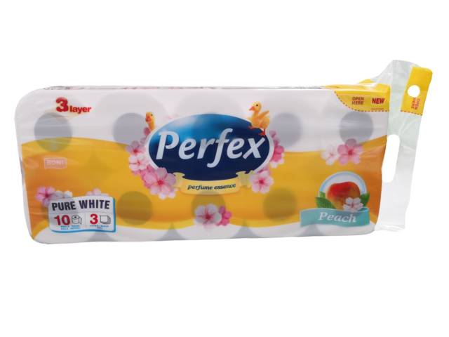Toilet paper PERFEX peach 10/1, 3-layers - Drenik